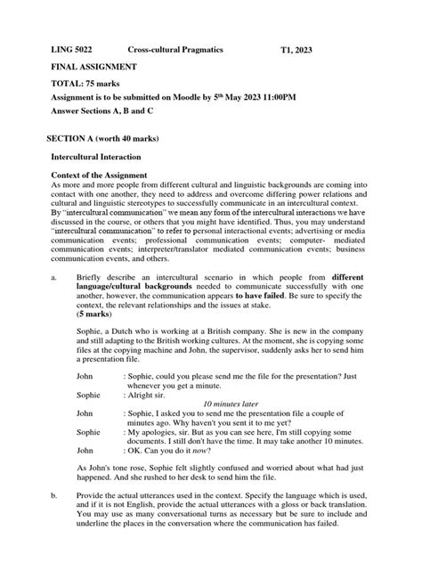 Ling 5022 Problem Set Final Assignment 2023 Pdf