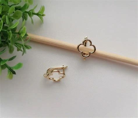 Швензы Клевер английский замок Латунь позолота 1 пара Корейская фурнитура для бижутерии