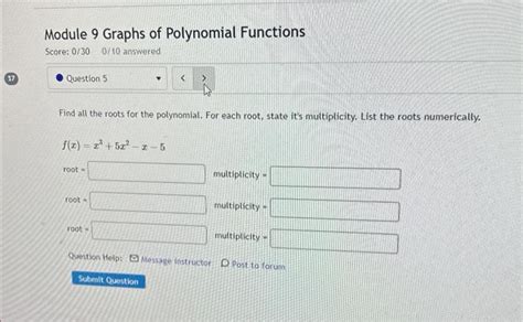 solved module 9 graphs of polynomial functions score
