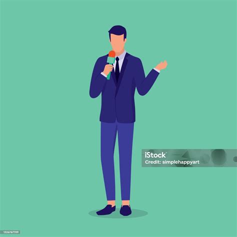 신문 남성 기자 저널리즘 직업 개념 벡터 일러스트레이션 Full Body Isolated에 대한 스톡 벡터 아트 및 기타 이미지