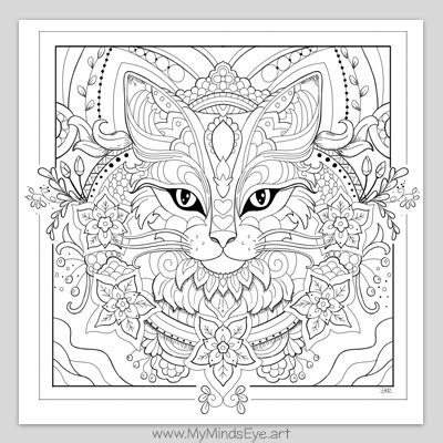 Cat Mandala Coloring Pages