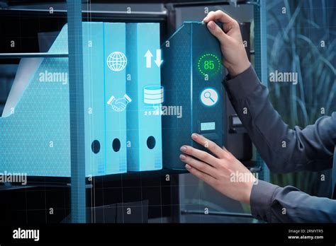 Digitalization Manager Working At Office Closeup Photo With User