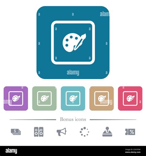 Adjust Object Color White Flat Icons On Color Rounded Square