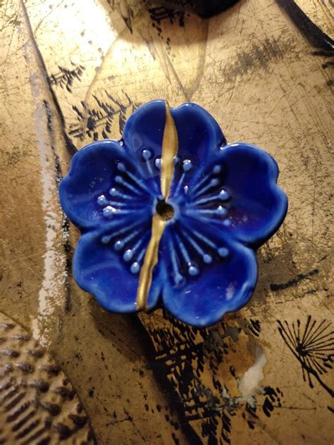 Blue Kintsugi Incense Holder By Kintsugi Fusion