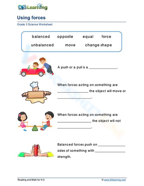 Using Forces Fill In The Blank Worksheet Worksheets Library