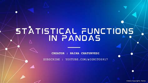 Statistical Functions In Pandas Youtube