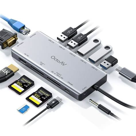 Octo Av 13 In 1 Usb C Hub Universal Hub For Laptops With Usb Type C