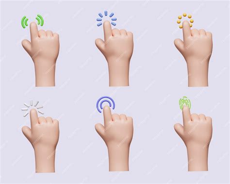 Premium Psd 3d Computer Cursor With Hand And Click Diverse Man Arms