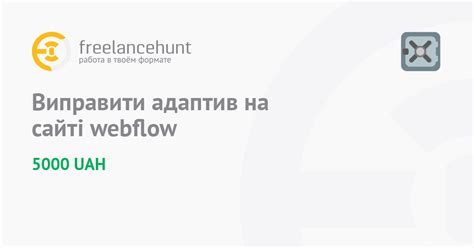 Исправить адаптив на сайте Webflow • фриланс работа для специалиста