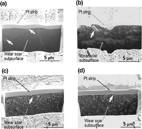 Wear Track Subsurface Sections For 10 N Load For The Two Composite
