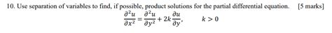 Solved Use Separation Of Variables To Find If Possible Chegg
