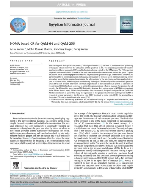 Analysis Of Noma Based Matched Filter Spectrum Detection For Efficient Spectrum Sensing In