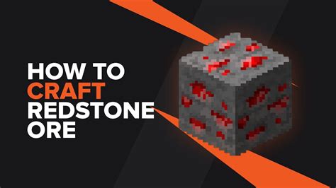 How To Make Redstone Ore In Minecraft Youtube
