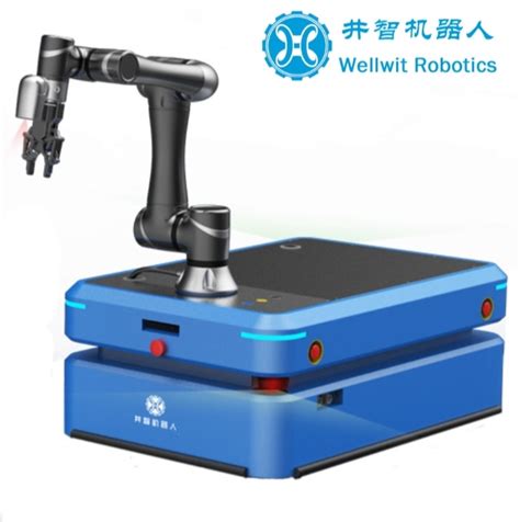 Lidar Guided Vehicle Agv Mobile Robot Chassis With Robot Arm For Charrying Materials Lidar