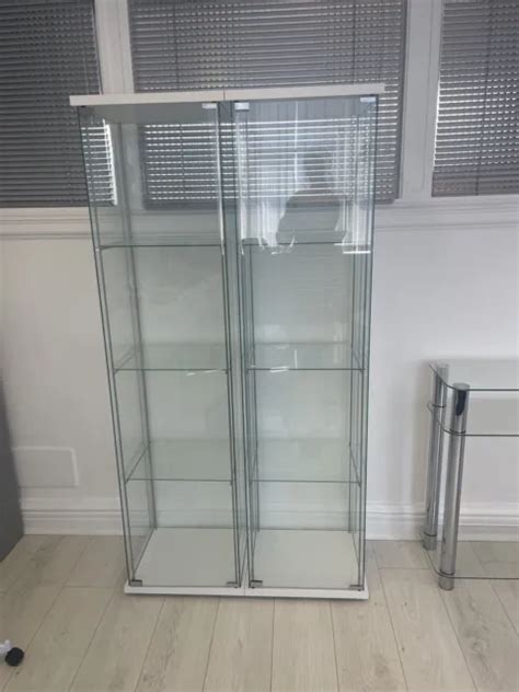 Ikea Glass Display Cabinet White Quantity X 2 £7200 Picclick Uk