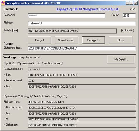 Encrypting Variable Length Strings With A Password Doing It Properly