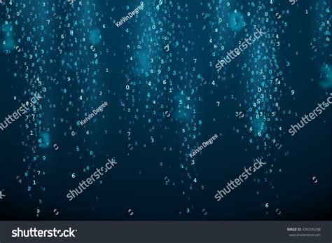 Blue Abstract Background Random Digital Numbers Stock Vector Royalty
