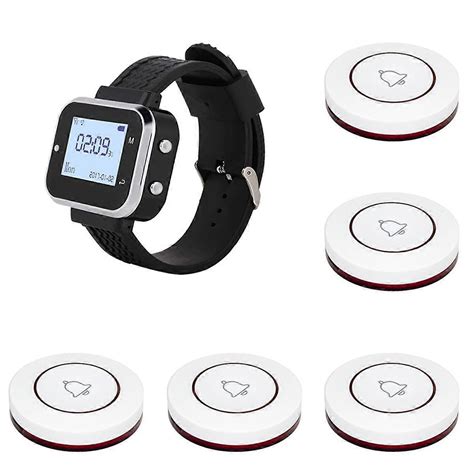 Wireless Calling System 5 Table Call Button Transmitters 1 Watch Pager Restaurant Waiter