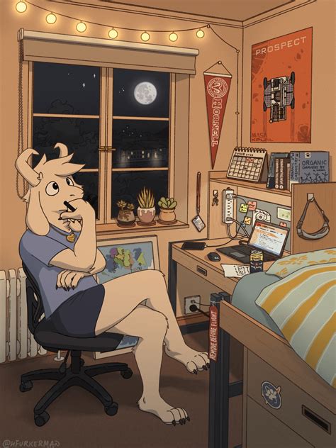 Asriel Having A Cozy Night In His College Dorm Rdeltarune