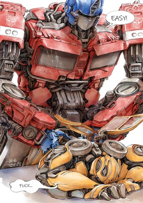 Optimus Prime And Bumblebee Transformers And 2 More Drawn By Xiangbei