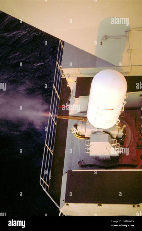 A Mark 16 Phalanx Close In Weapons System Ciws Is Test Fired From Mount 24 Aboard The Nuclear