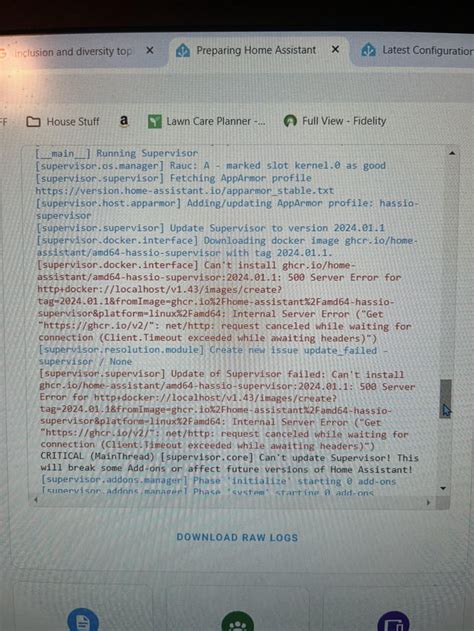 “error Installing Home Assistant” R Homeassistant