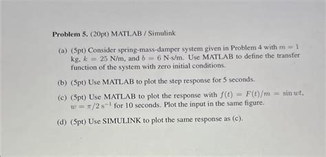 solved problem 5 20pt matlab simulink a 5pt