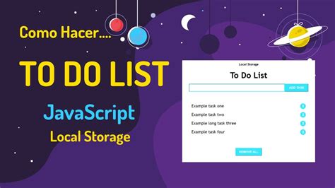To Do List Local Storage Javascript Ecma6 Youtube