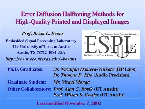PPT Error Diffusion Halftoning Methods For High Quality Printed And