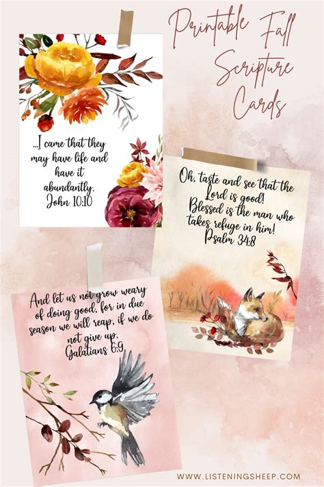 Printable Fall Scripture Cards Autumn Bible Verse Cards Pdf Etsy