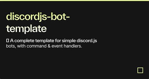 Discordjs Bot Template Codesandbox