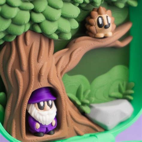 🍄 Pocket Blob Mushroom Forest Mini Playset Art Toy With Latching Case・ 3d File For 3d Printing