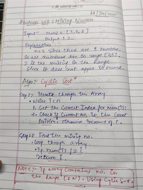 Day14 100daysofdsa Dsachallenge Leetcode Codingjourney Problemsolving Cyclicsort