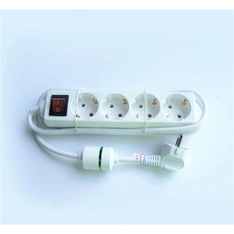 Разклонител за контакт със защита и ключ 4 ка бял 1 5m 220v 16a от Техномаркет