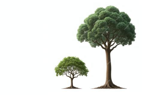 Premium Photo Large And Small Tree On A White Background Place For Text