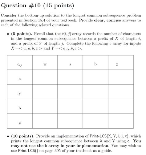 Solved Question Points Consider The Bottom Up Chegg