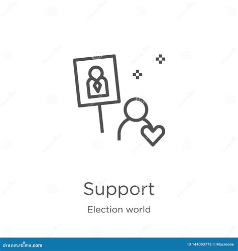 Support Icon Vector From Election World Collection Thin Line Support Outline Icon Vector