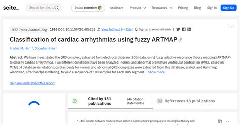 Classification Of Cardiac Arrhythmias Using Fuzzy Artmap Scite Report