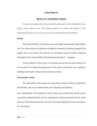 Automated Door Lock System Using Arduino Uno Chapter 1 5 Docx