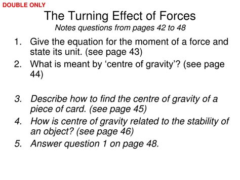 Ppt Edexcel Igcse Physics 1 5 The Turning Effect Of Forces Powerpoint Presentation Id 8591334