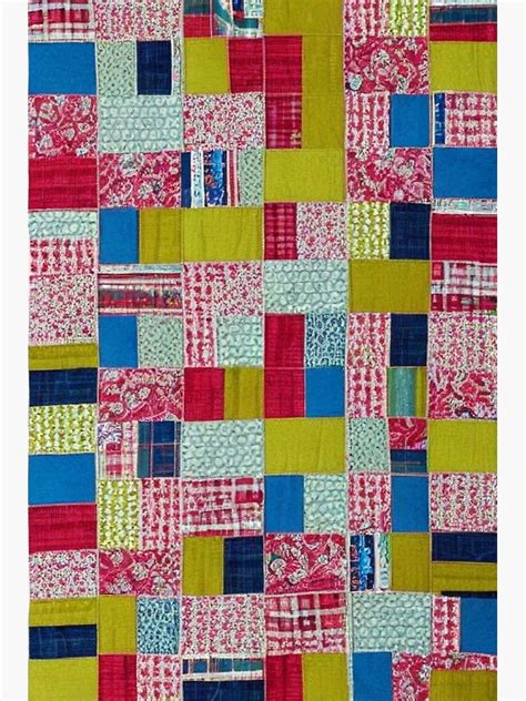 Green And Blue Traditionally Inspired Vintage Cute Patchwork Poster For Sale By Earth Artists