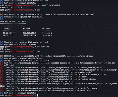 Autoroute Module Incompatible Session · Issue 15467 · Rapid7metasploit Framework · Github