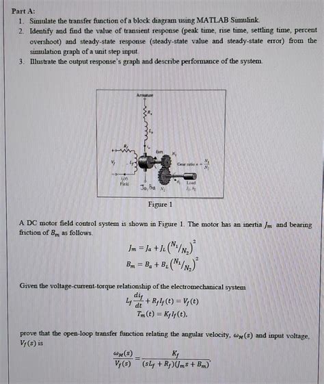 part a 1 simulate the transfer function of a block