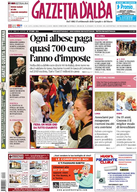 La Copertina Di Gazzetta Dalba In Edicola Martedì 18 Ottobre