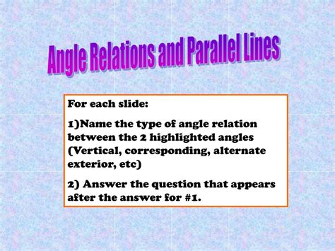 PPT Angle Relations And Parallel Lines PowerPoint Presentation Free Download ID 5582060