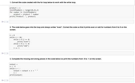 Solved 1 Convert The Code Created With The For Loop Below