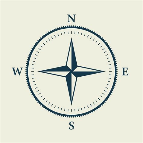 Adventure Direction Arrow To North South West East Orientation Navigator Modern Sign Compass
