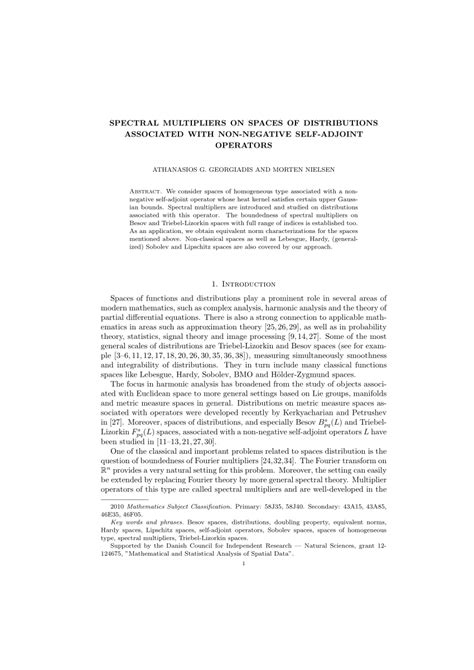 Pdf Spectral Multipliers On Spaces Of Distributions Associated With