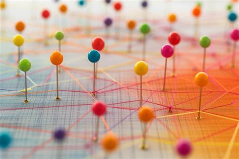 Premium Photo A Large Grid Of Pins Connected With String