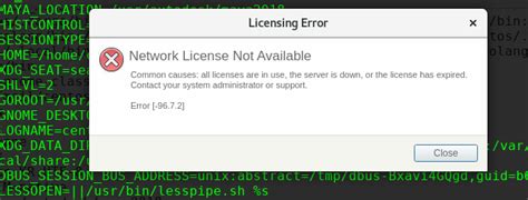 Network License Not Available Error [ 96 7 2] When Launching Autodesk Software On Macos Or Linux